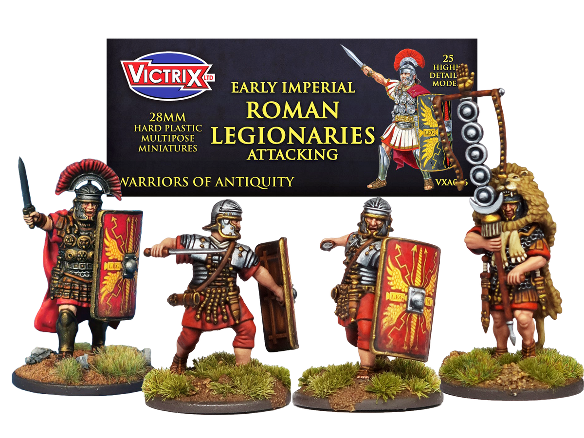 VICTRIX MINIATURES - VXA026 EARLY IMPERIAL ROMAN LEGIONARIES ATTACKING ...